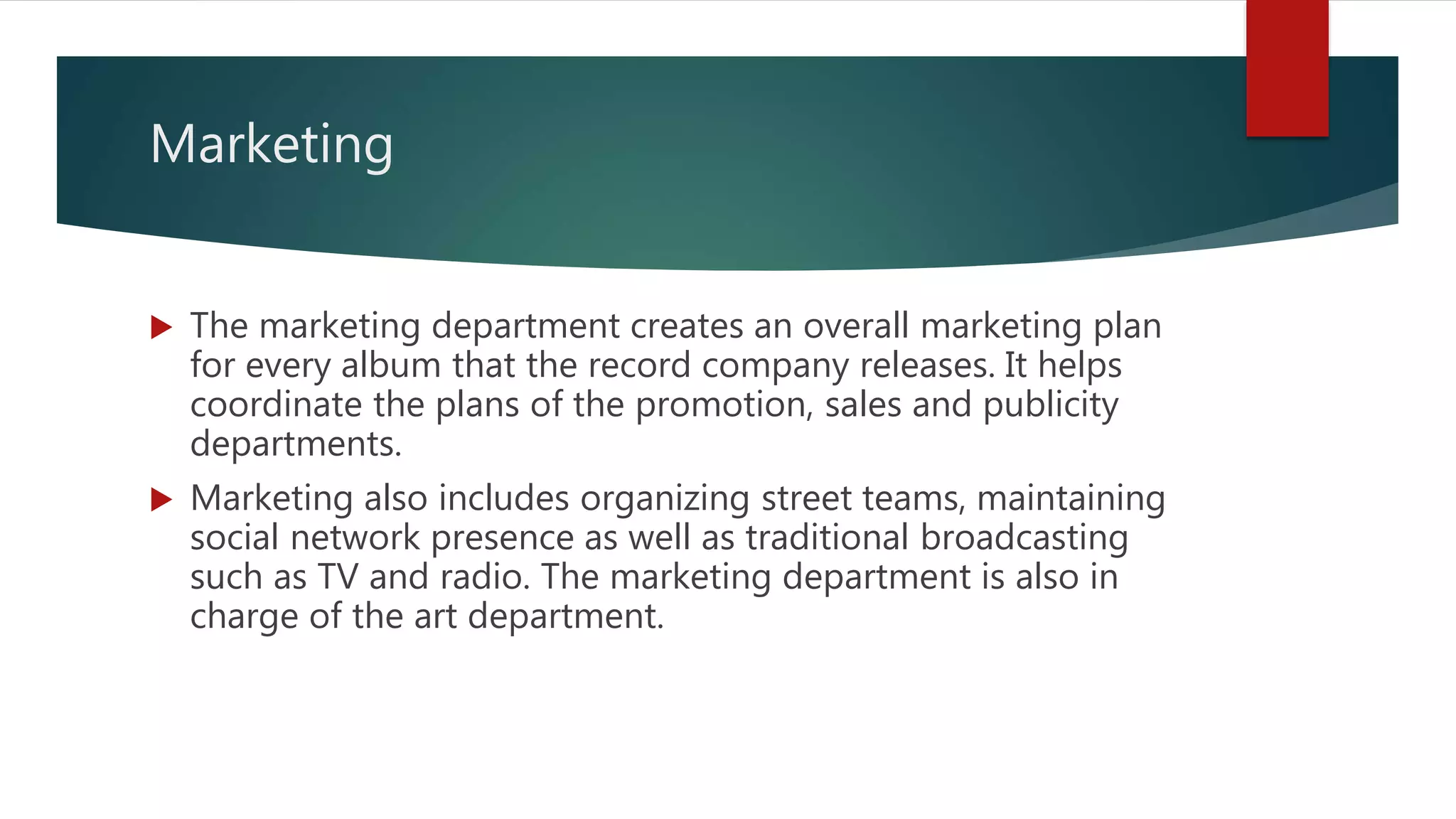 Record label job roles | PPT