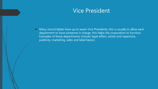 Record label job roles | PPTX