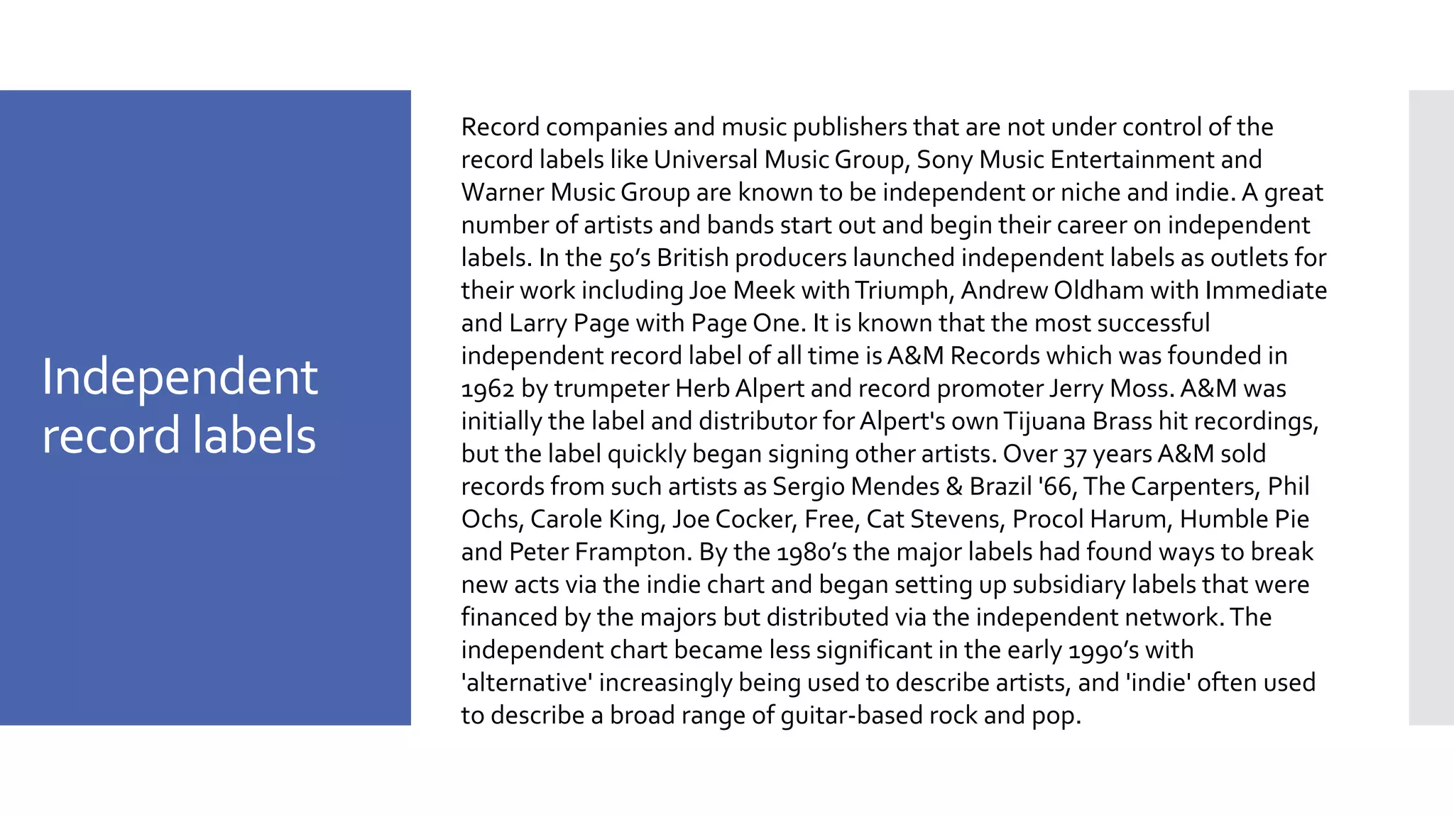 Record labels | PPTX | World/International Music | Music