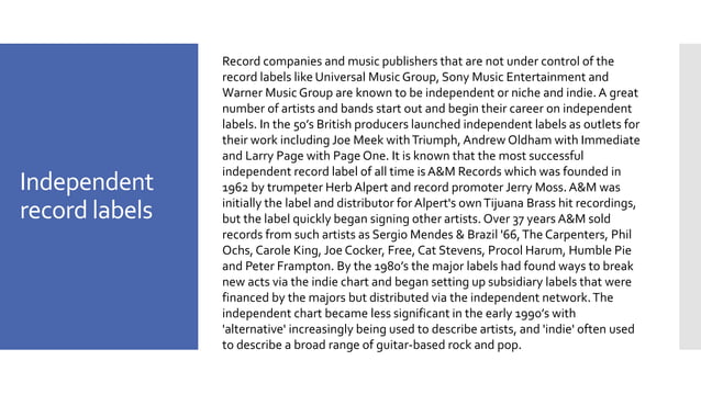 Record labels | PPTX | World/International Music | Music