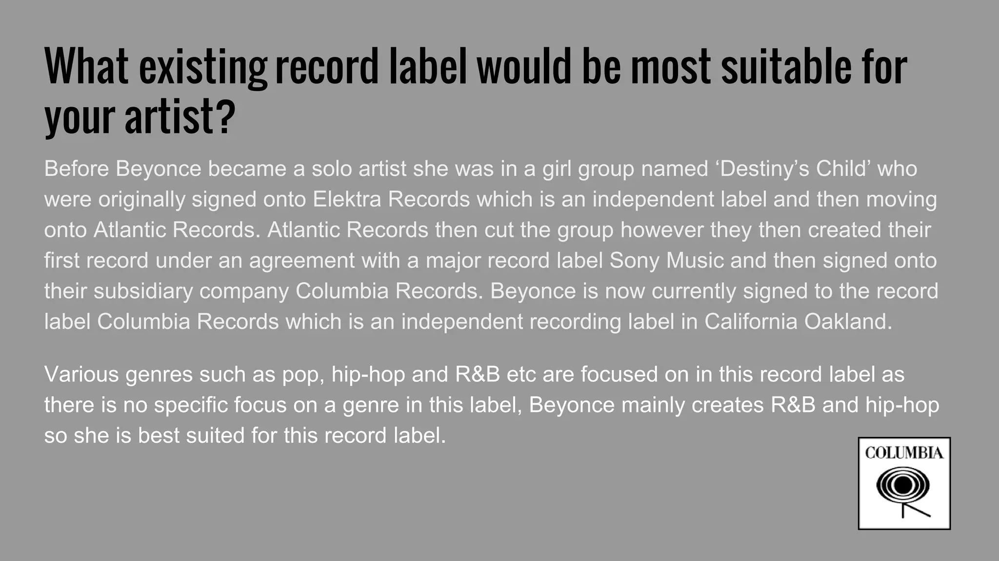 Record labels. | PPT
