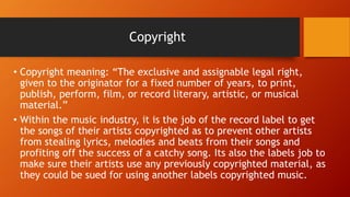 Record labels and permission | PPT