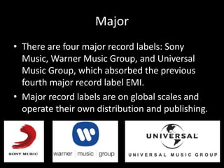 Record Labels Research | PPTX | Music | Entertainment