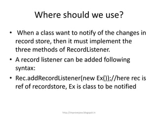 Record listener interface | PPTX