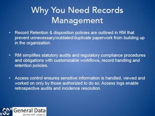 Record Management by General Data P. Limited | PPT