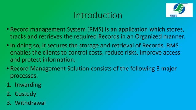 Now Get Record Management Services from Stock HoldingDMS | PPTX