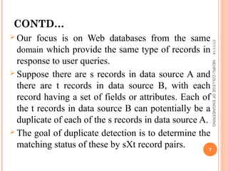 Record matching | PPT | Databases | Computer Software and Applications