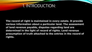 Record of rights | PPTX