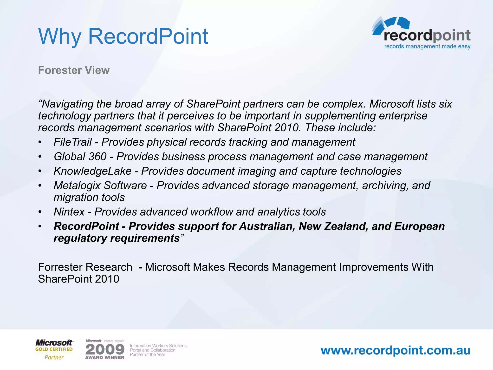 RecordPoint Overview | PDF