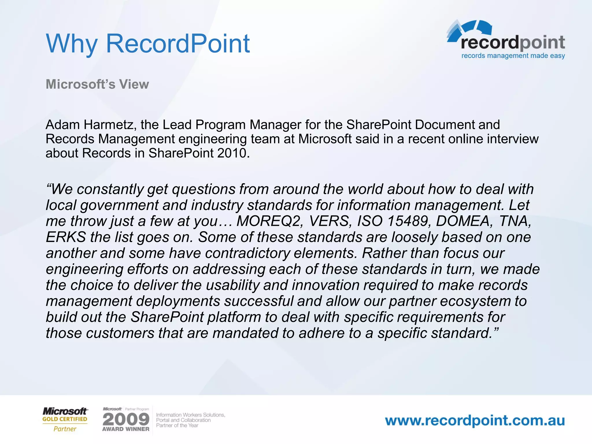 RecordPoint Overview | PDF