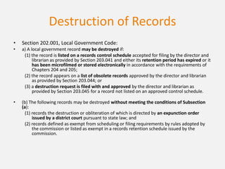 Records retention management for governmental entities | PPT
