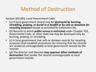 Records retention management for governmental entities | PPTX