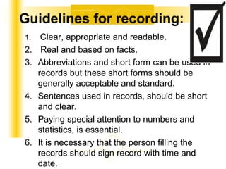 Records and reports | PPT