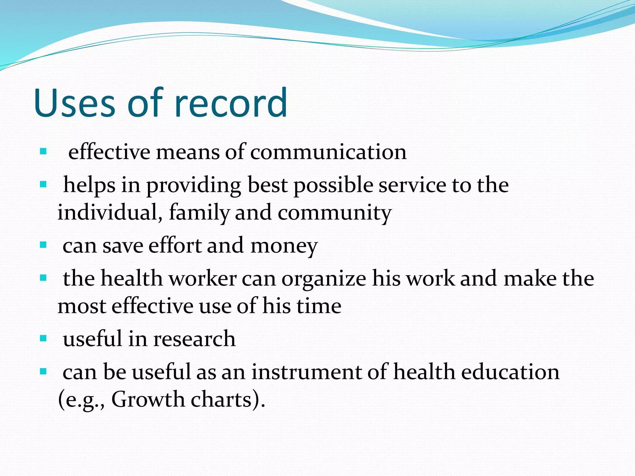 Records and reports Unit - VIII CHN | PPTX