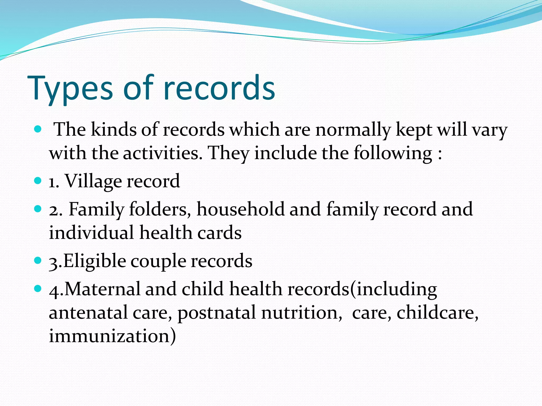 Records and reports Unit - VIII CHN | PPTX