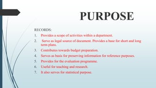 Records and reports maintained in nursing college | PPTX