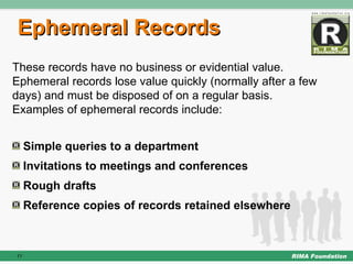 Records Creation And Maintenance | PPS