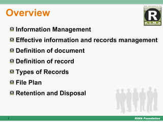 Records Creation And Maintenance | PPS