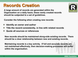 Records Creation And Maintenance | PPS
