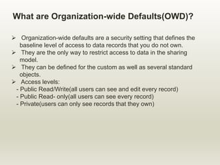 Record sharing model in salesforce | PPTX