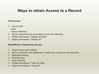 Record sharing model in salesforce | PPT