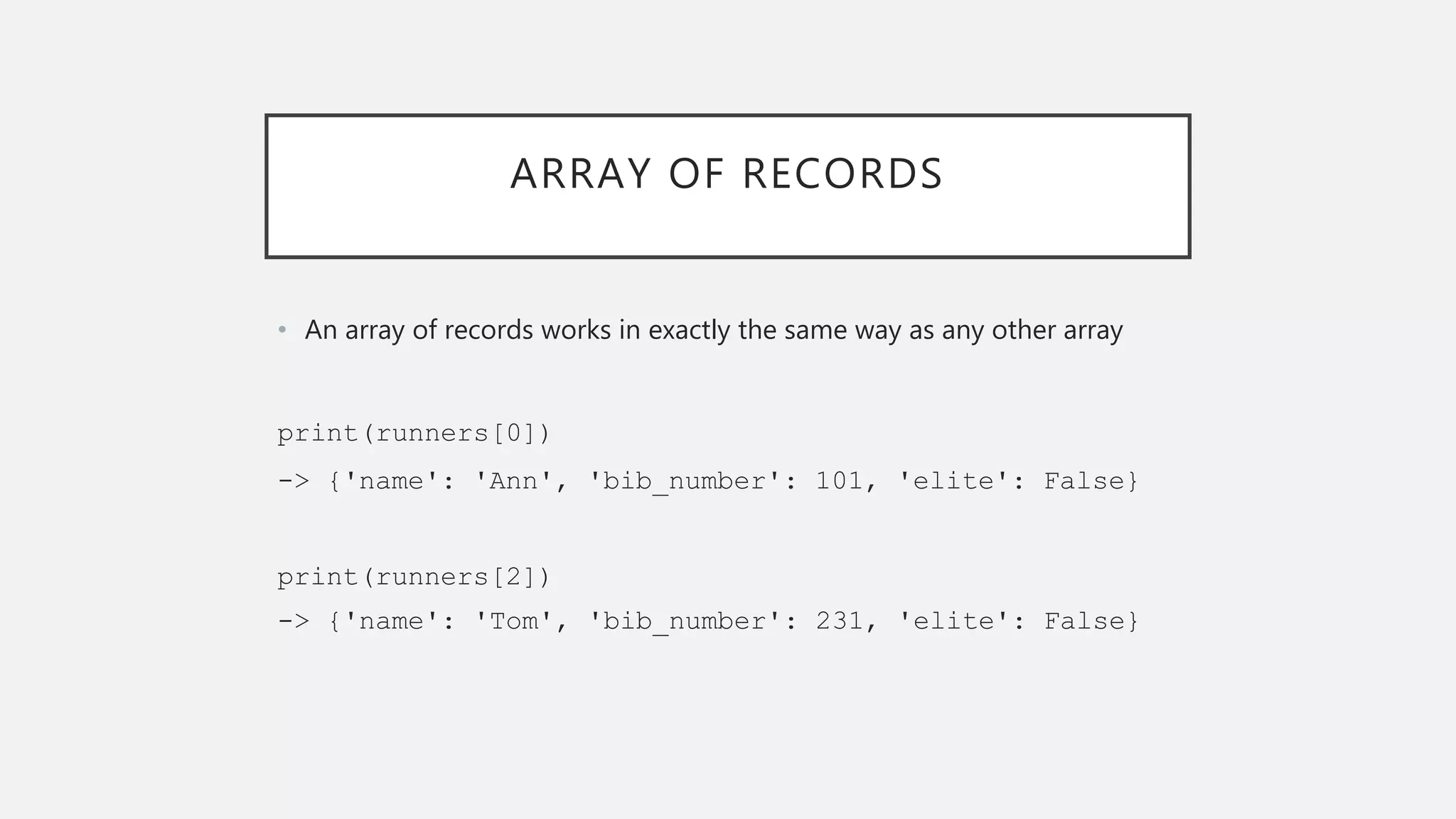 Records in Python | PPT
