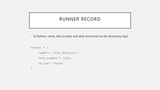 Records in Python | PPTX | Databases | Computer Software and Applications