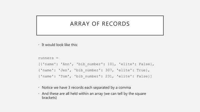Records in Python | PPT