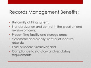 Document and Records Control - Records Management | PPTX