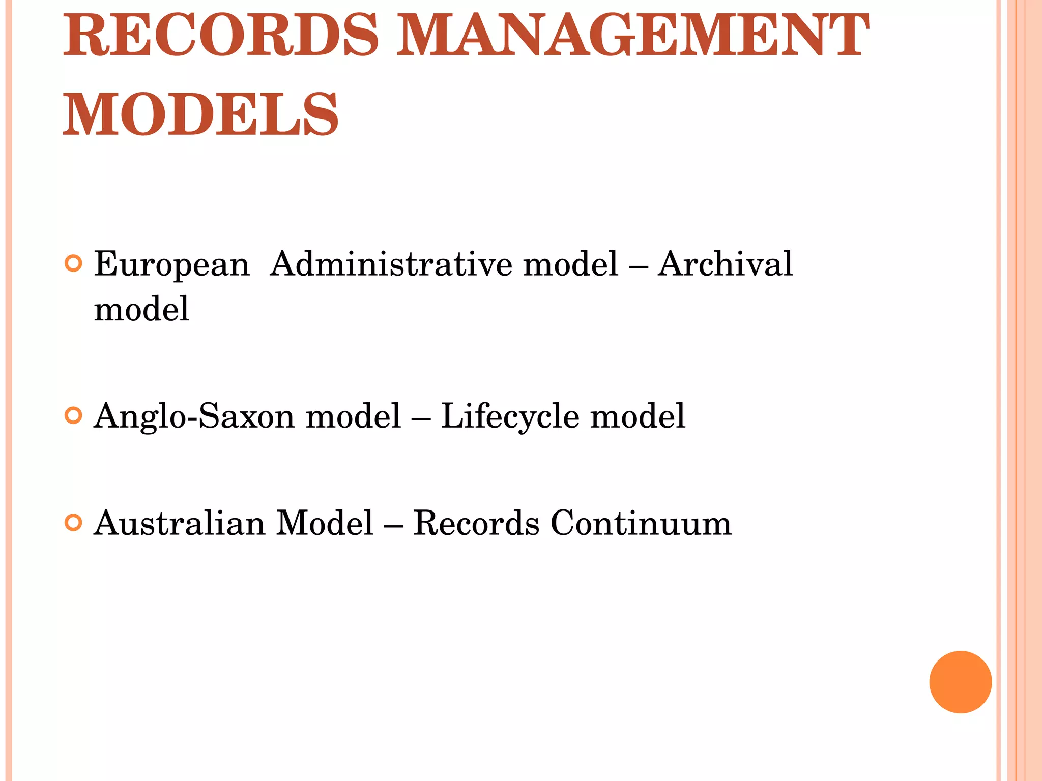 Records Management Models | PPT