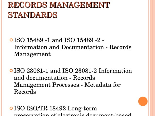 Records Management Models | PPT | Databases | Computer Software and ...