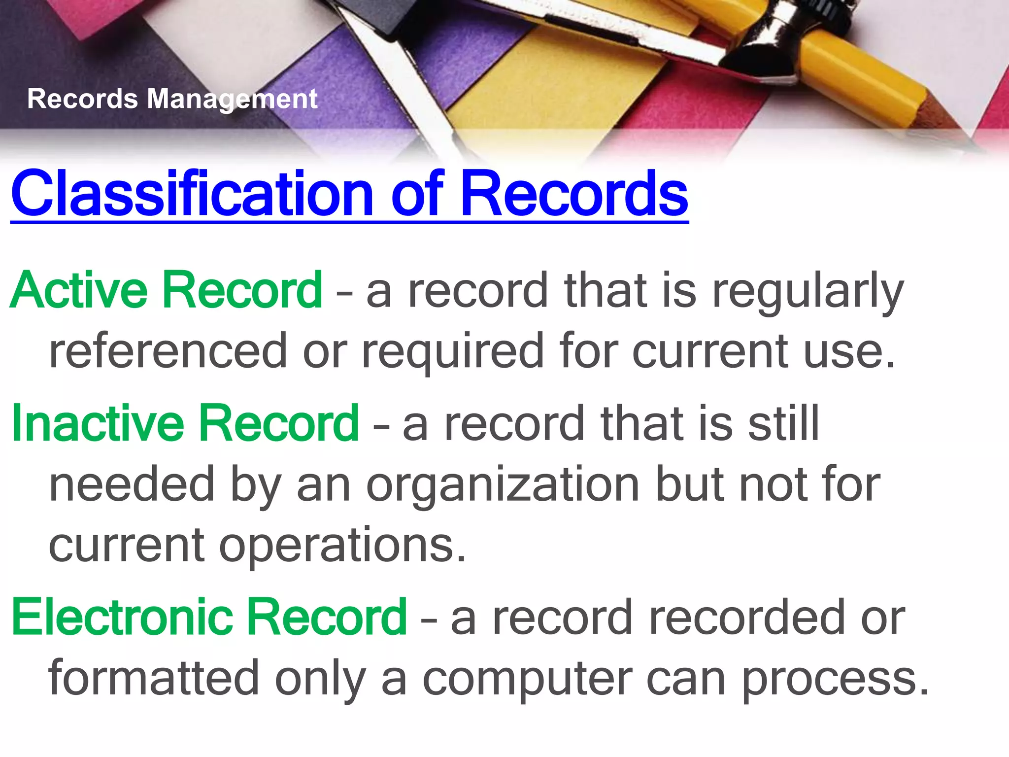 Records management ppt | PPTX