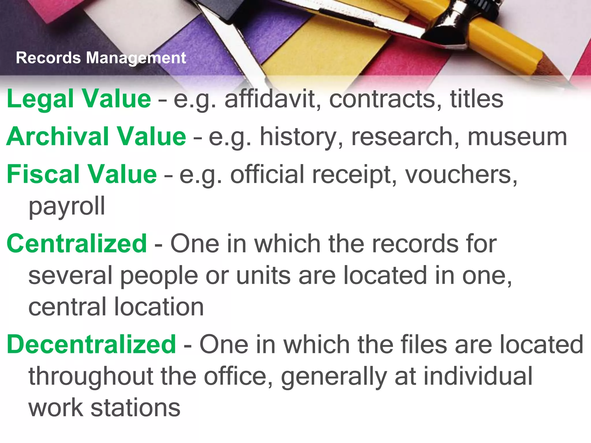 Records management ppt | PPTX