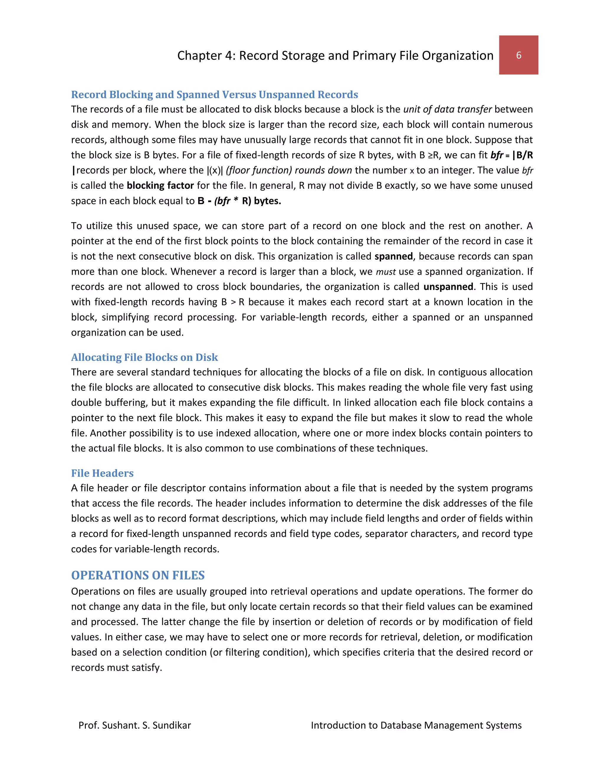 Record storage and primary file organization | DOCX