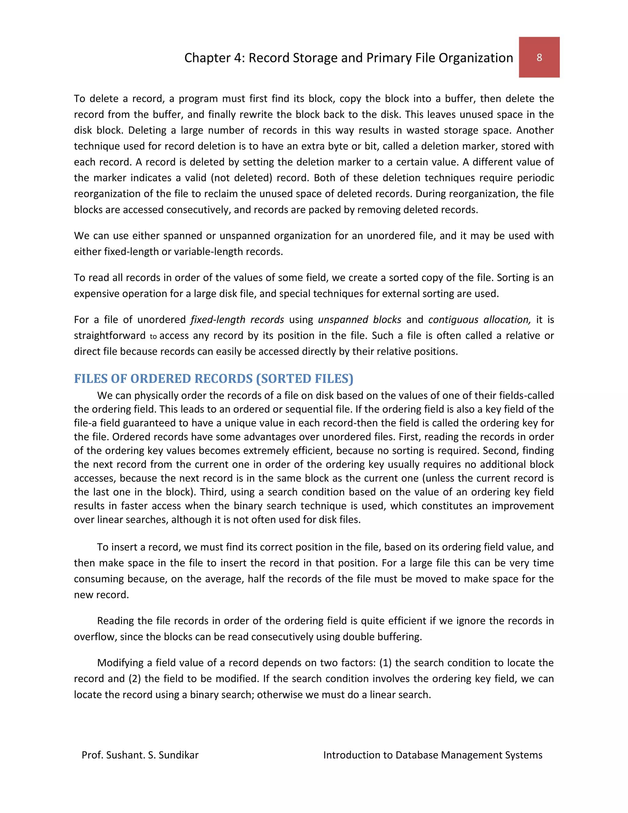 Record storage and primary file organization | DOCX