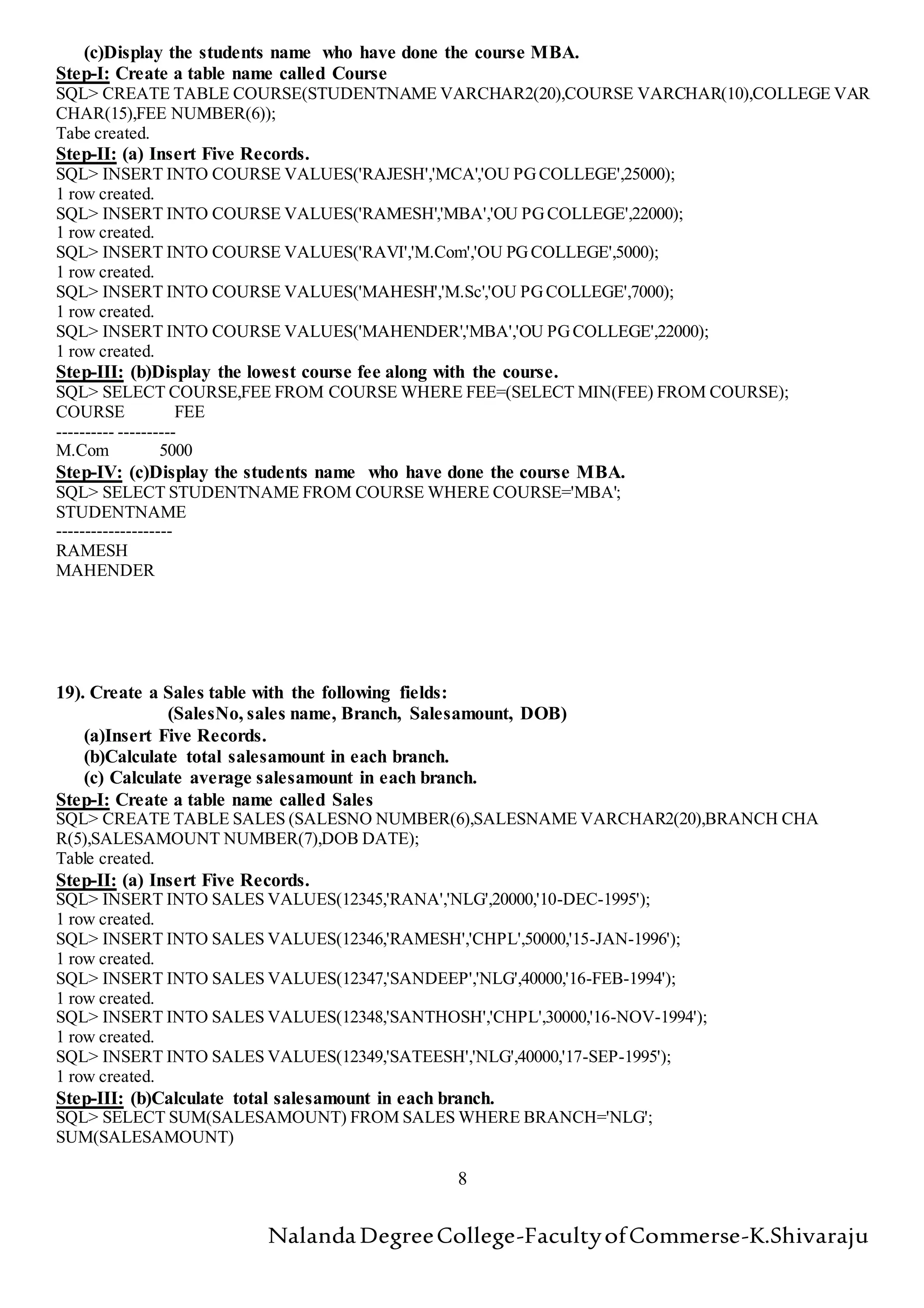 rdbms practical record | DOCX