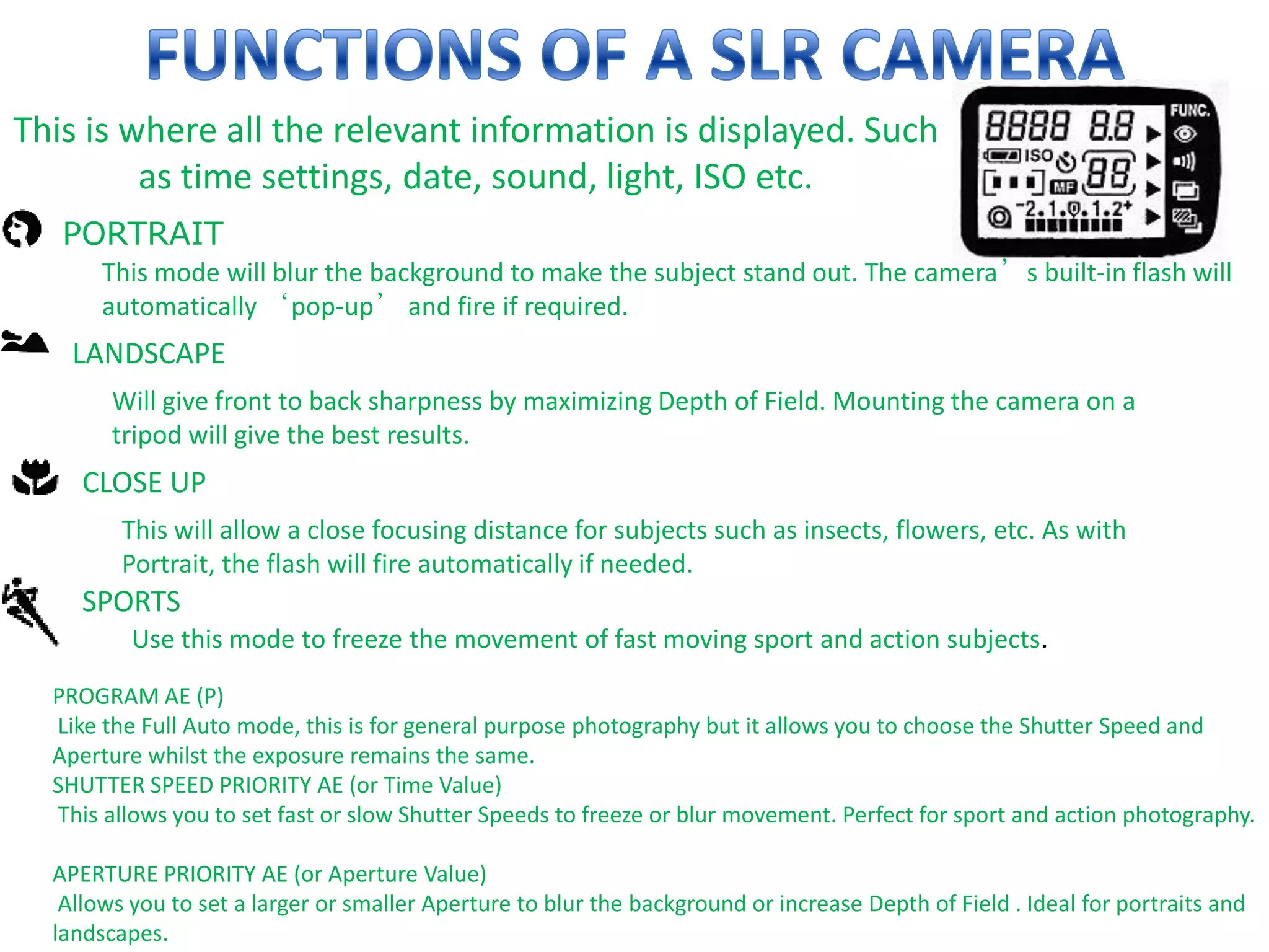 Recor presentation on slr & digital cameras | PPTX