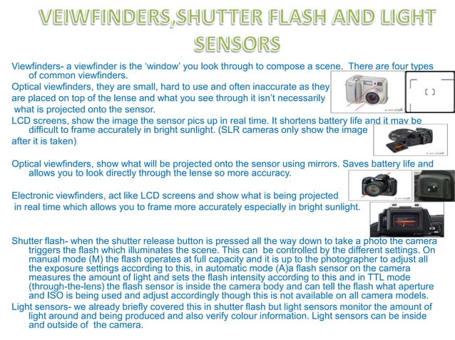Recor presentation on slr & digital cameras | PPTX