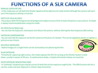 Recor presentation on slr & digital cameras | PPTX