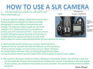 Recor presentation on slr & digital cameras | PPTX