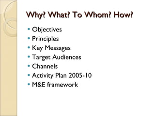 RECOUP Communication Strategy (2008-09 Revision) | PPT