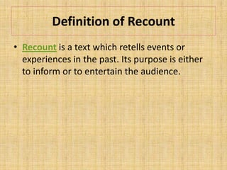 Recount text | PPTX