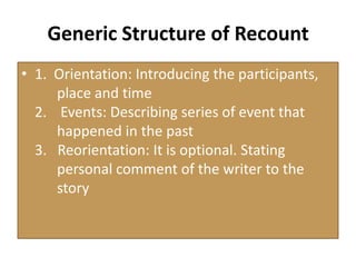 Recount text | PPTX