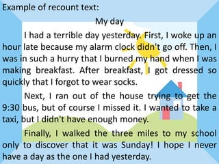 Recount text | PPTX