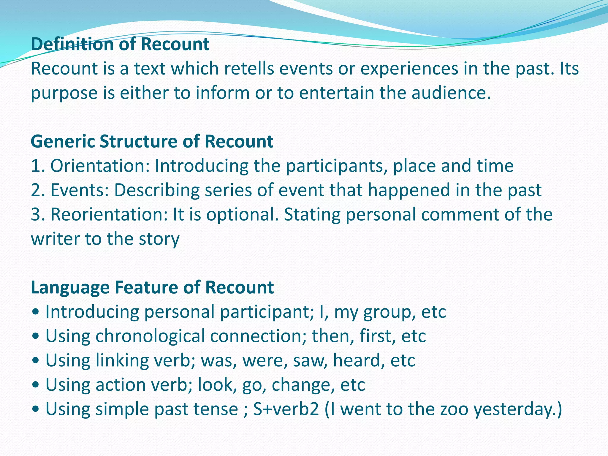 Recount text | PPTX