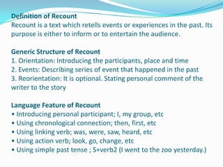 Recount text | PPT