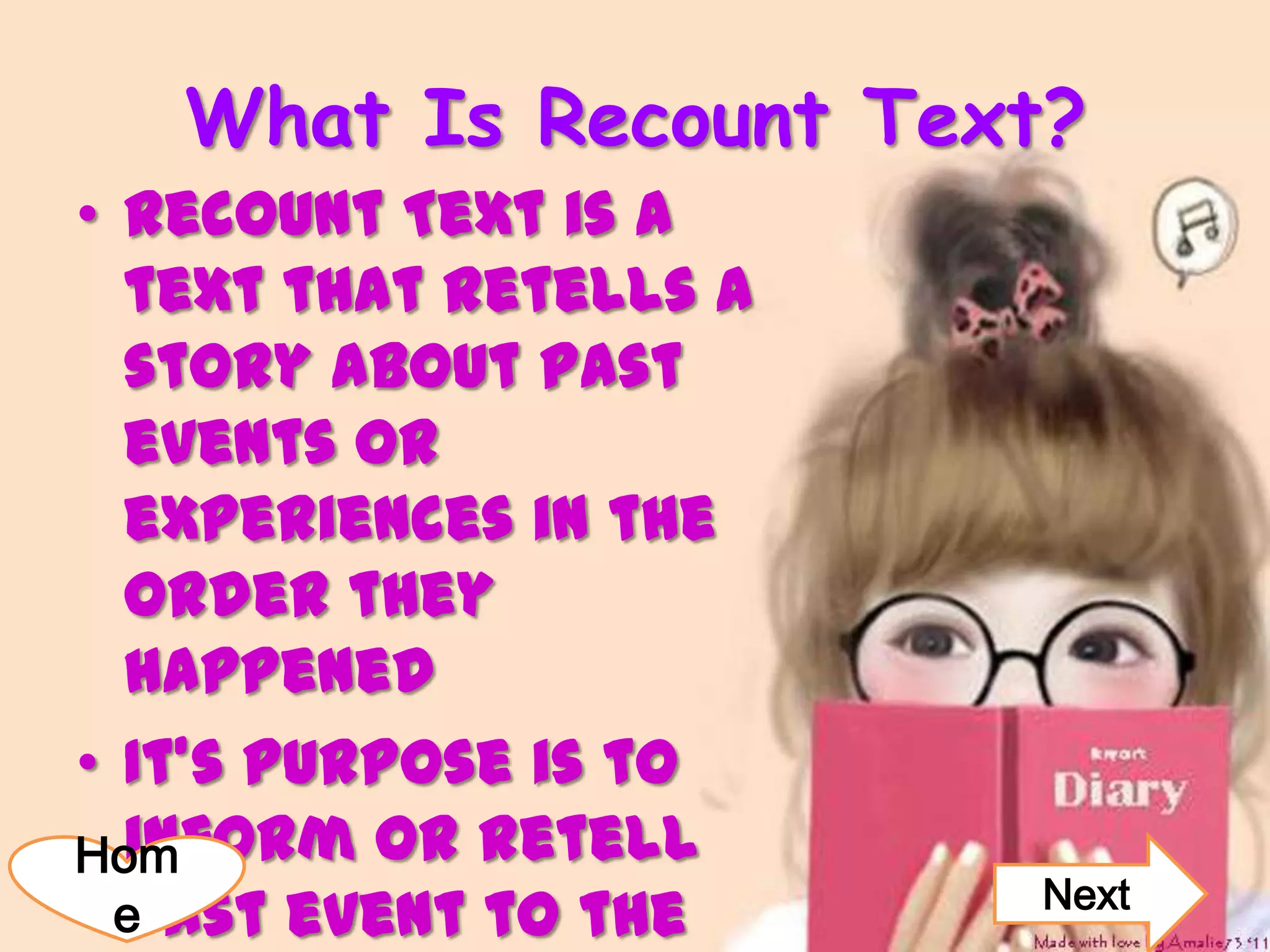 Lets Learn Recount text | PPTX