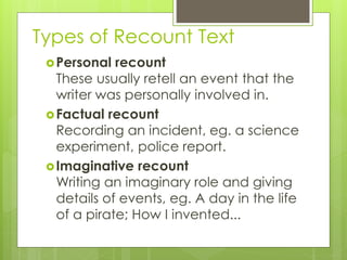 Recount text | PPTX