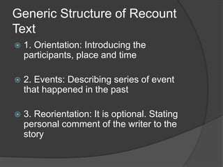 Recount text | PPTX