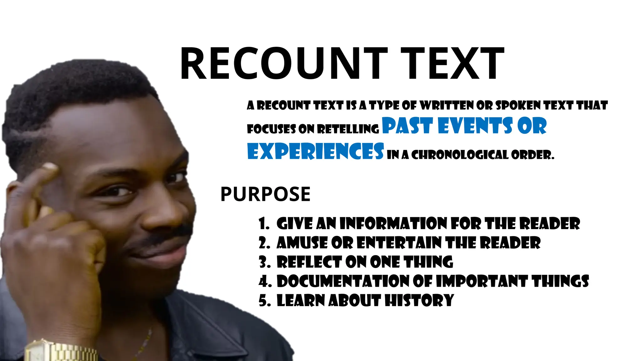 RECOUNT TEXT PRESENTATION FOR BEGINNER X | PPT